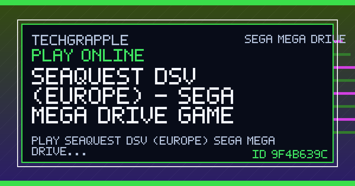 SeaQuest DSV (Europe) - Sega Mega Drive Game | TechGrapple Emulators